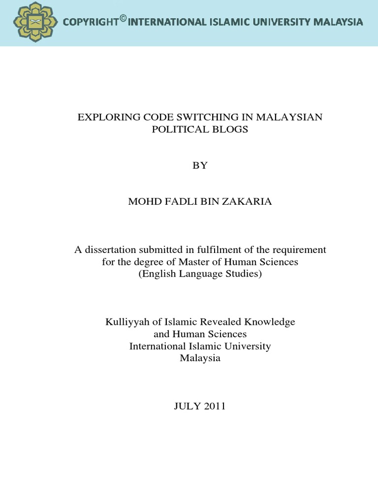 Exploring Code Switching in Malaysia | PDF | Multilingualism | Blog