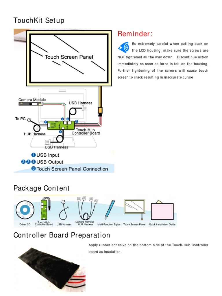 Touchkit Setup: Reminder | PDF | Electrical Connector | Touchscreen