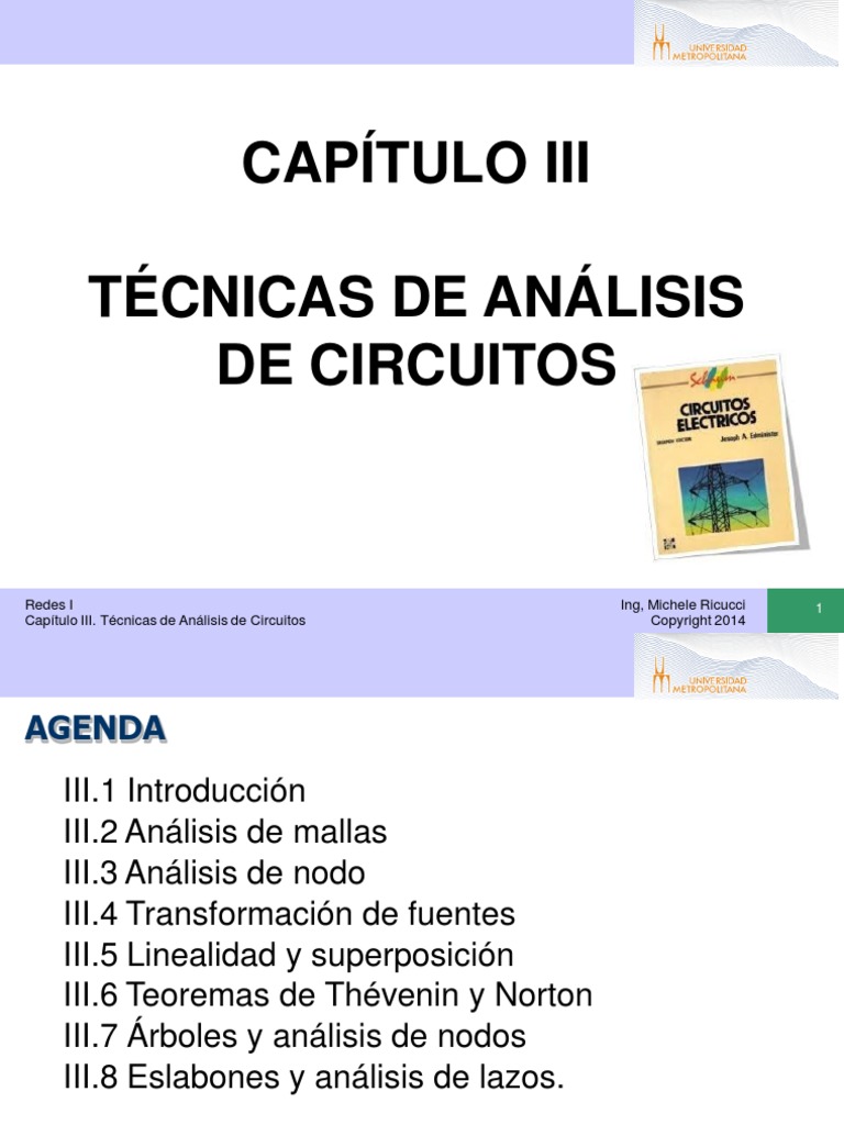 Capitulo III. Técnicas de Análisis de Circuitos | PDF | Análisis de red (circuitos eléctricos ...