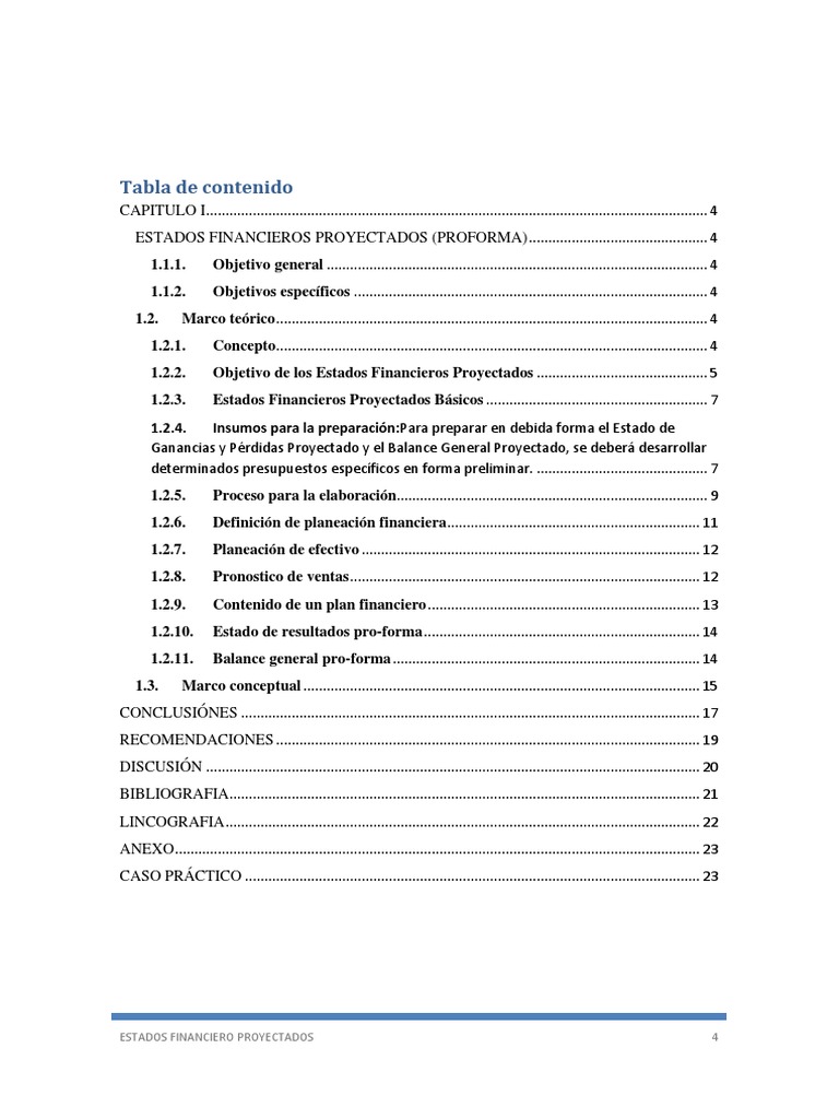 Estados Financieros Proyectados Presupuesto Beneficio Economía