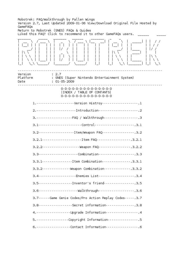 Robotrek | PDF | Strategy Guide | Leisure