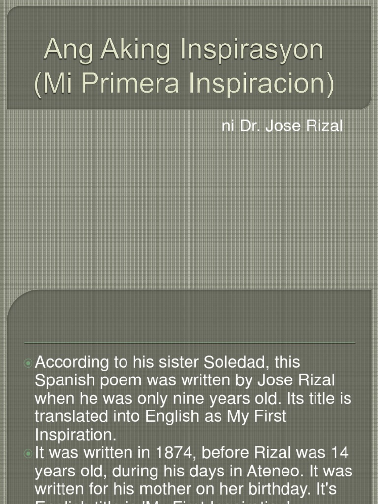 Ang Aking Inspirasyon Ni Jose Rizal | PDF | Poetry