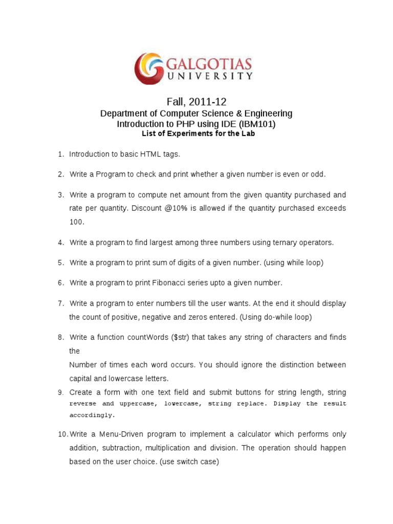 PHP Lab Programs | PDF | Computer Programming | Computing PHP Lab Programs | PDF | Computer Programming | Computing