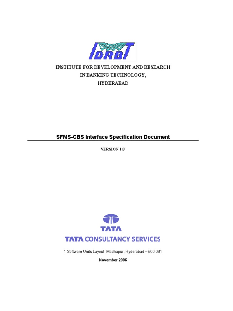SFMS-CBS Interface Specification Document | PDF | Computing | Computing ...