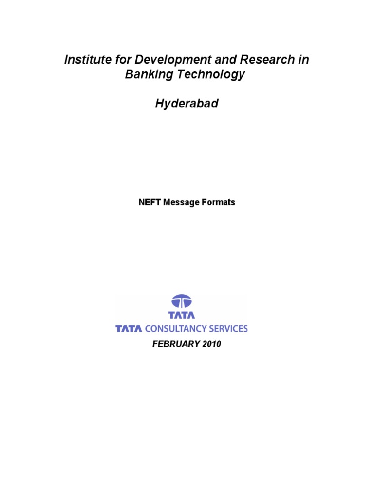NEFT Message Formats | PDF | Corporations | Financial Services