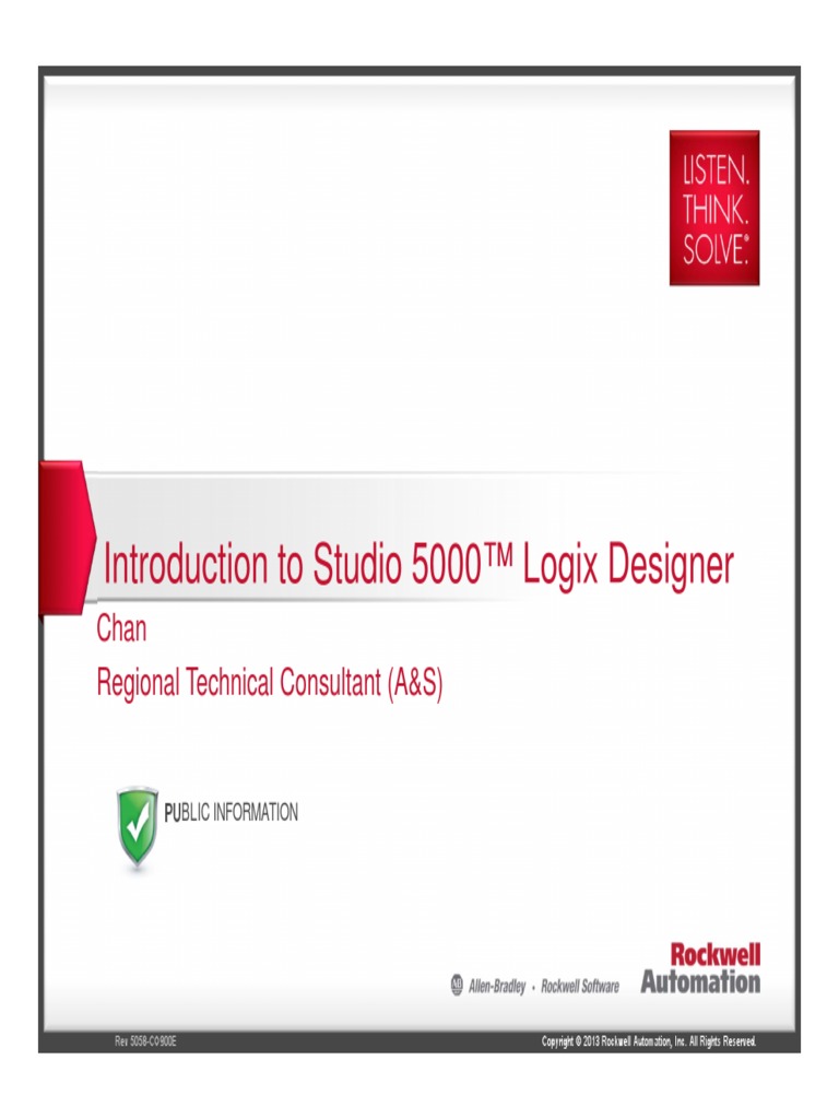 L01 - Introduction To Studio 5000 Logix Designer | PDF