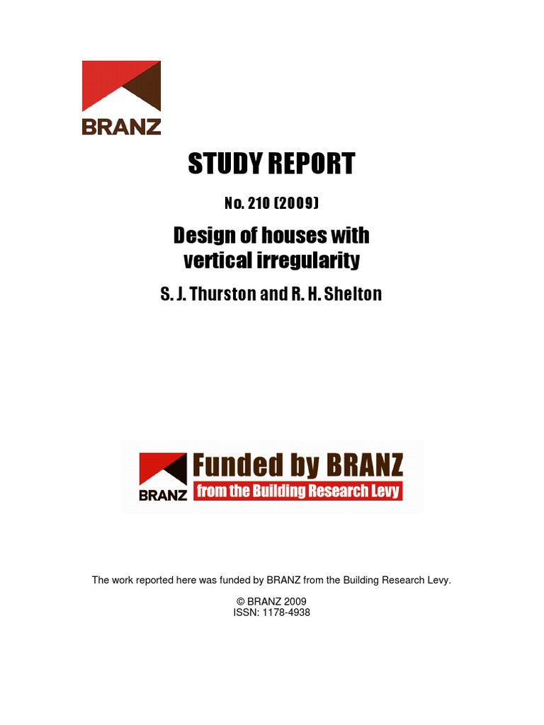 Study Report: Design of Houses With Vertical Irregularity | PDF ...