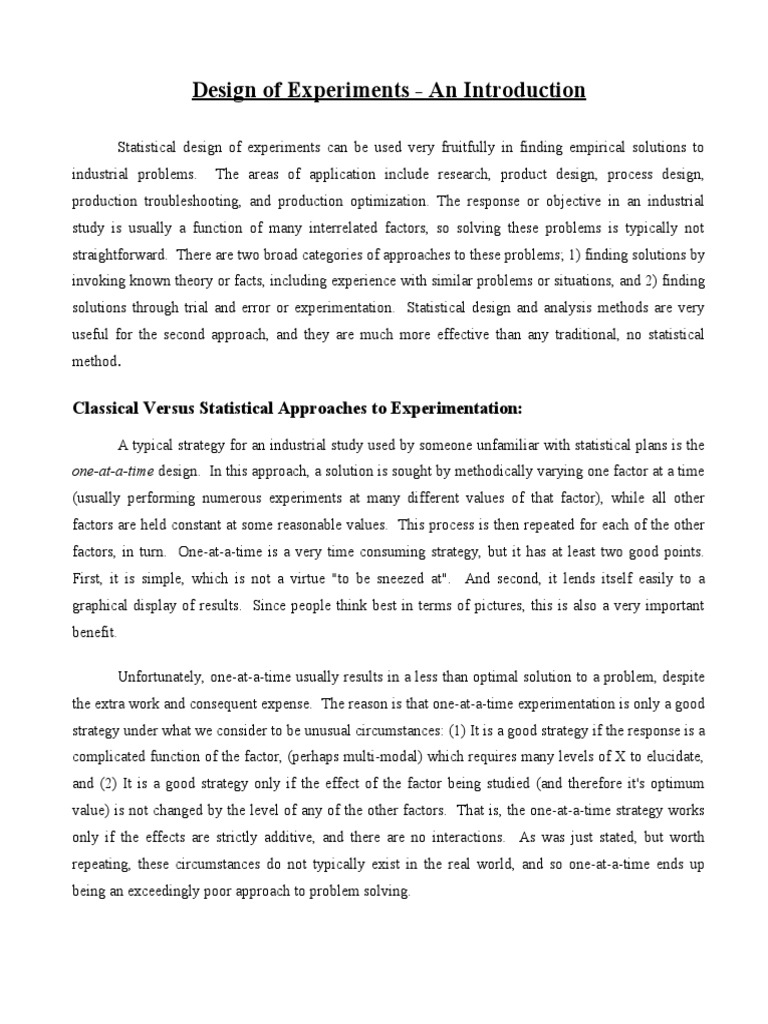 Ch08 - Design of Experiments | PDF | Observational Error | Experiment