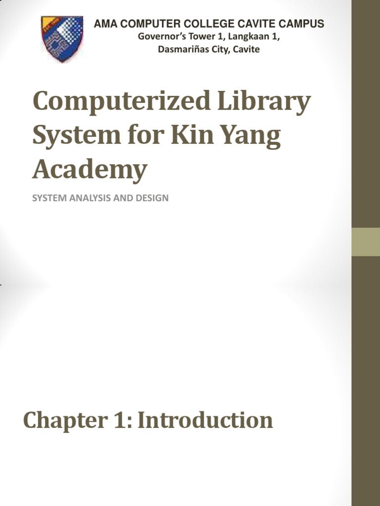 Computerized Library System For Kin Yang Academy2 | PDF | Libraries ...