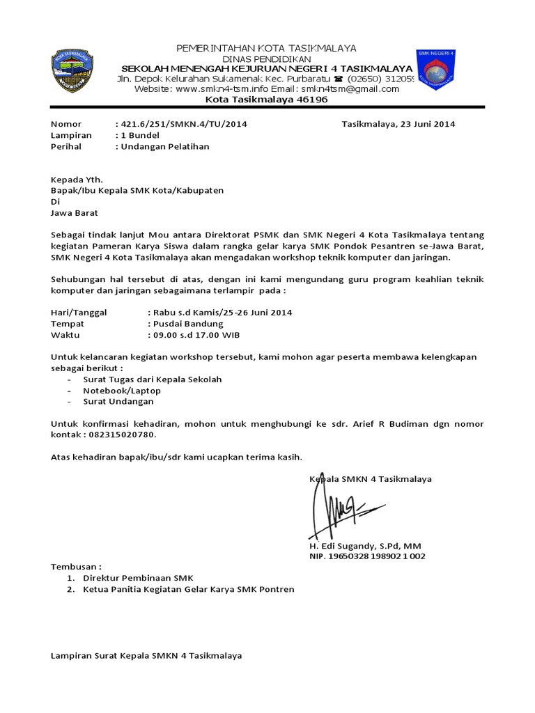 Surat Undangan Workshop | PDF