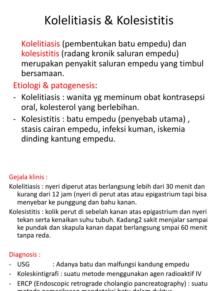 Kolelitiasis & Kolesistitis | PDF