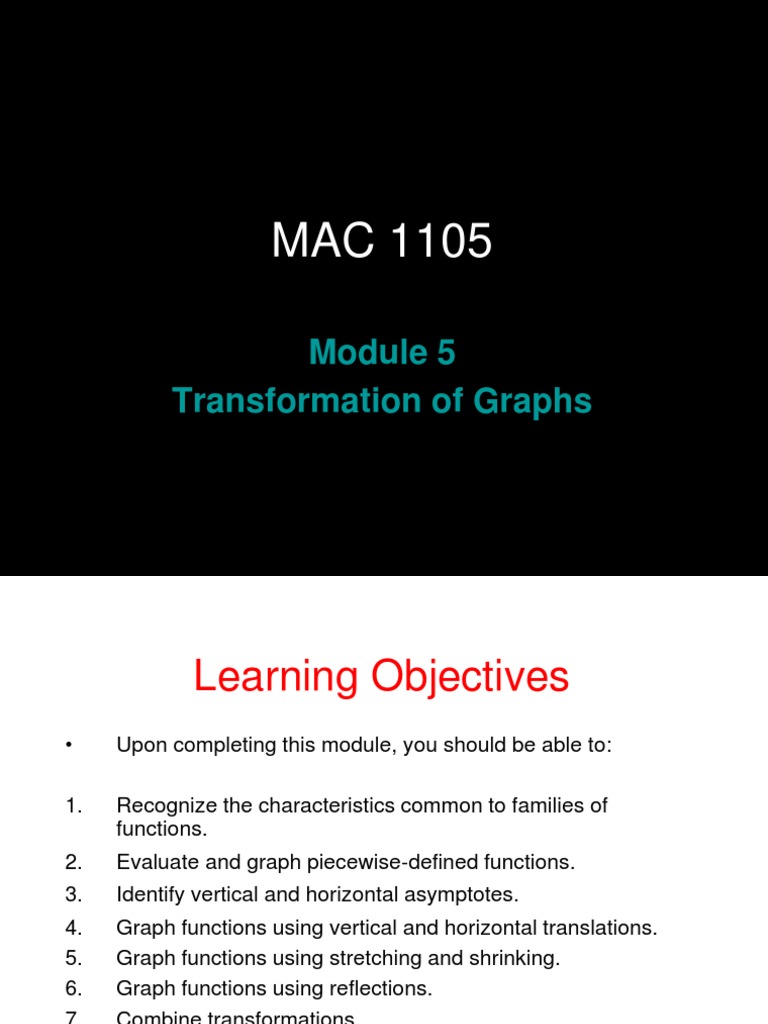 Transformation of Graphs: Rev.S08 | PDF | Function (Mathematics) | Exponentiation