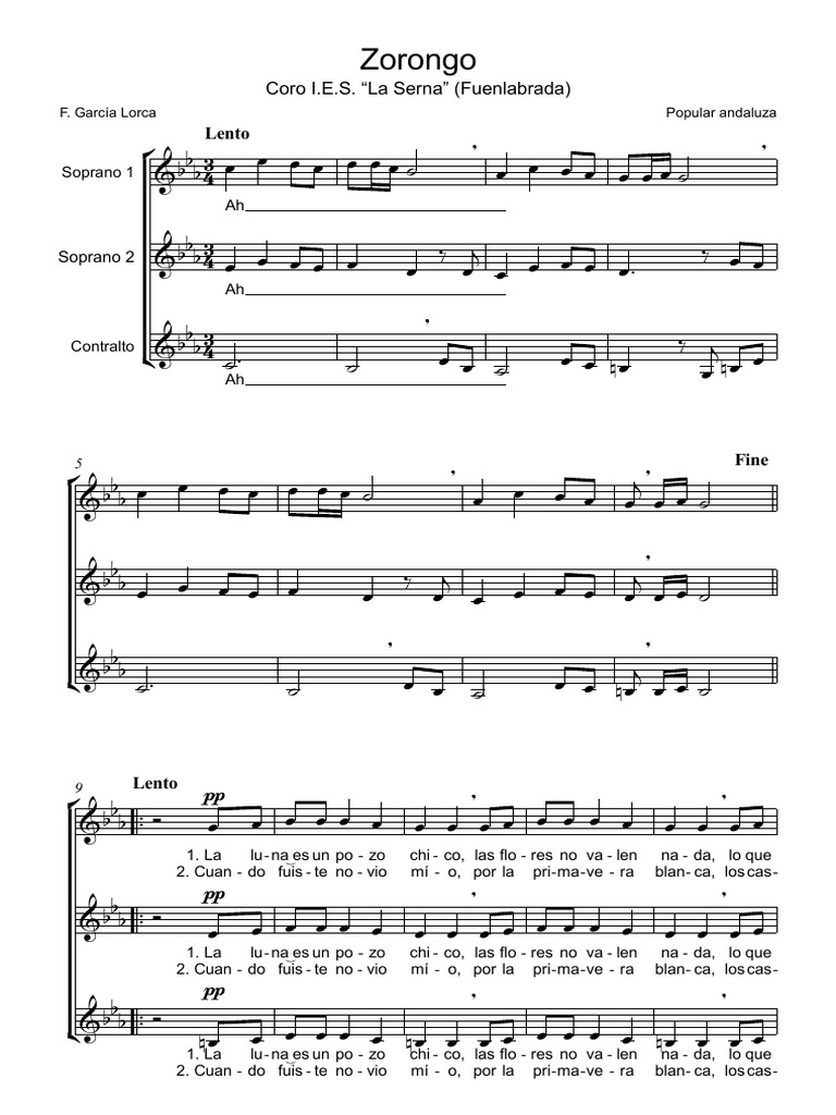 Zorongo | PDF | Música vocal | Canto