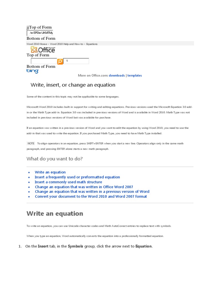 Top of Form | PDF | Microsoft Word | Software