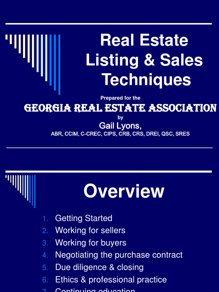 Real Estate Listing & Sales Techniques | PDF | Sales | Economies