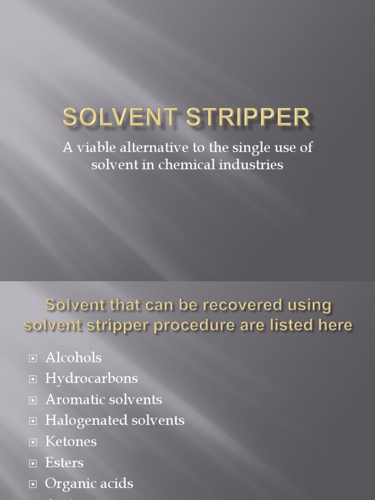 Solvent Stripper | PDF | Technology & Engineering