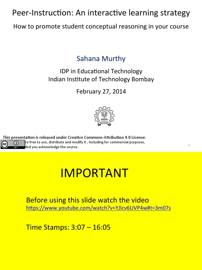 Online Peer Instruction Set Pdf