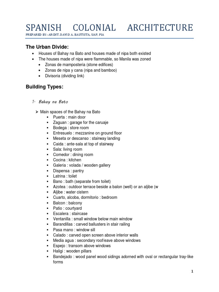 Spanish Colonial Architecture | PDF | Architectural Elements ...