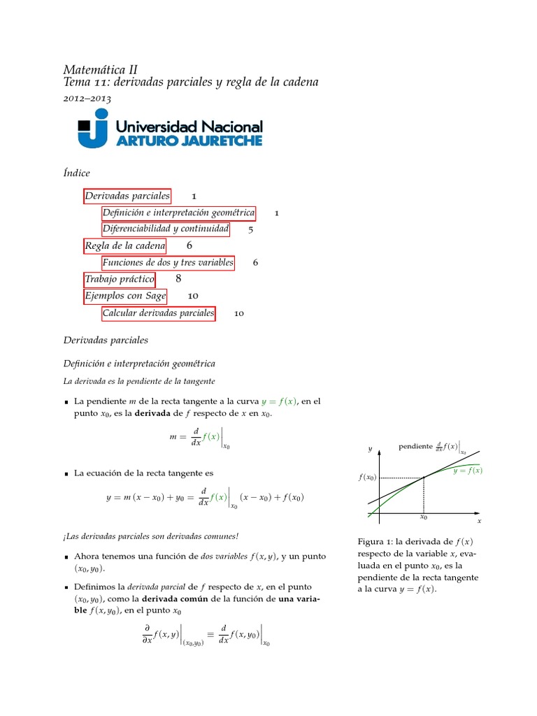 11 Derivadas Parciales Apunte | PDF | Derivado | Pendiente