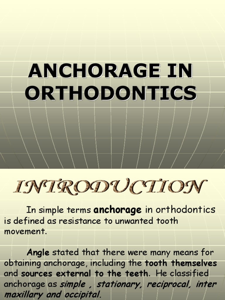 Anchorage | Download Free PDF | Anatomical Terms Of Location | Tooth