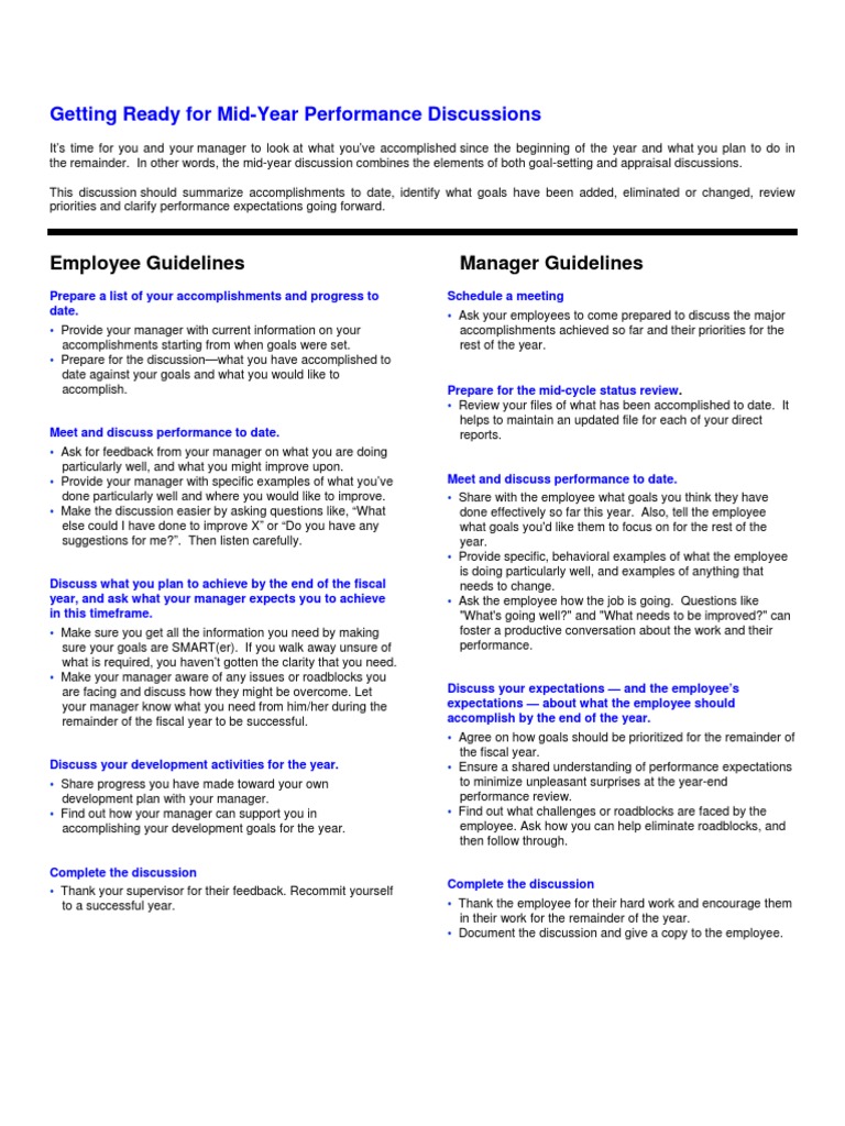 Mid-Year Performance Prep Guide | PDF | Goal Setting | Cognition
