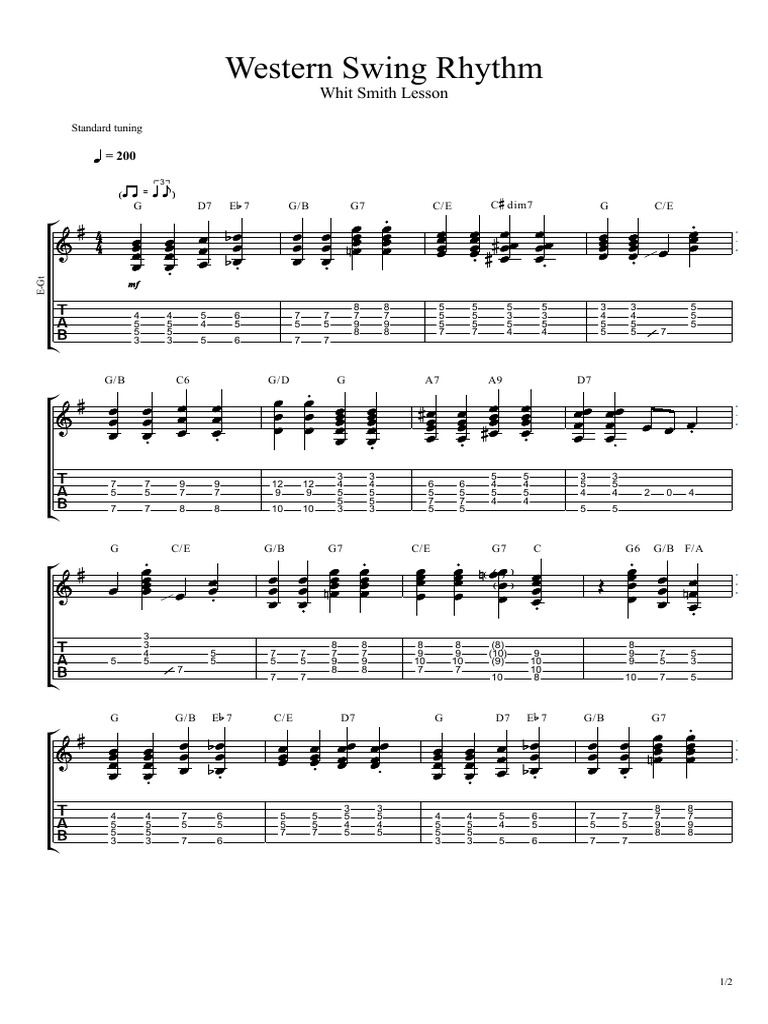 Western Swing Rhythm Transcription | PDF | American Popular Music ...