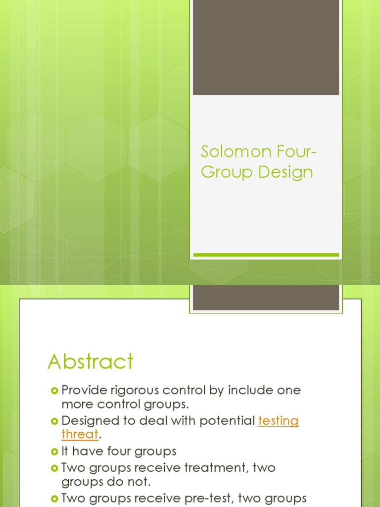 Solomon Four-Group Design | PDF