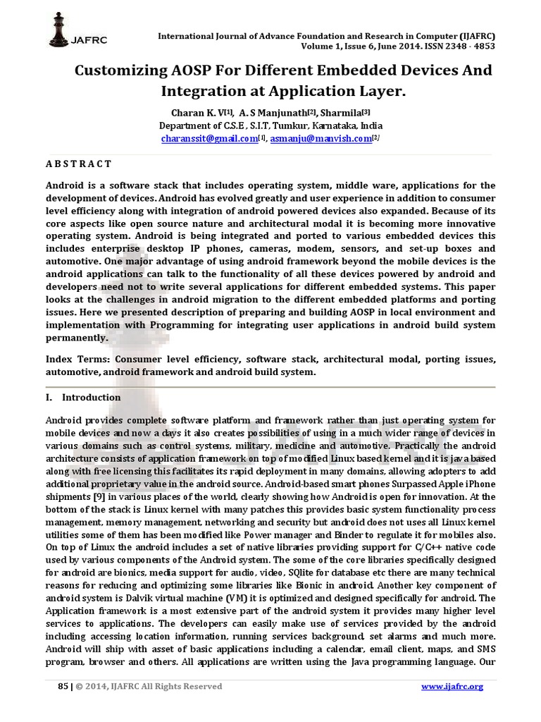 Customizing AOSP For Different Embedded Devices and Integration at Application Layer. | PDF ...