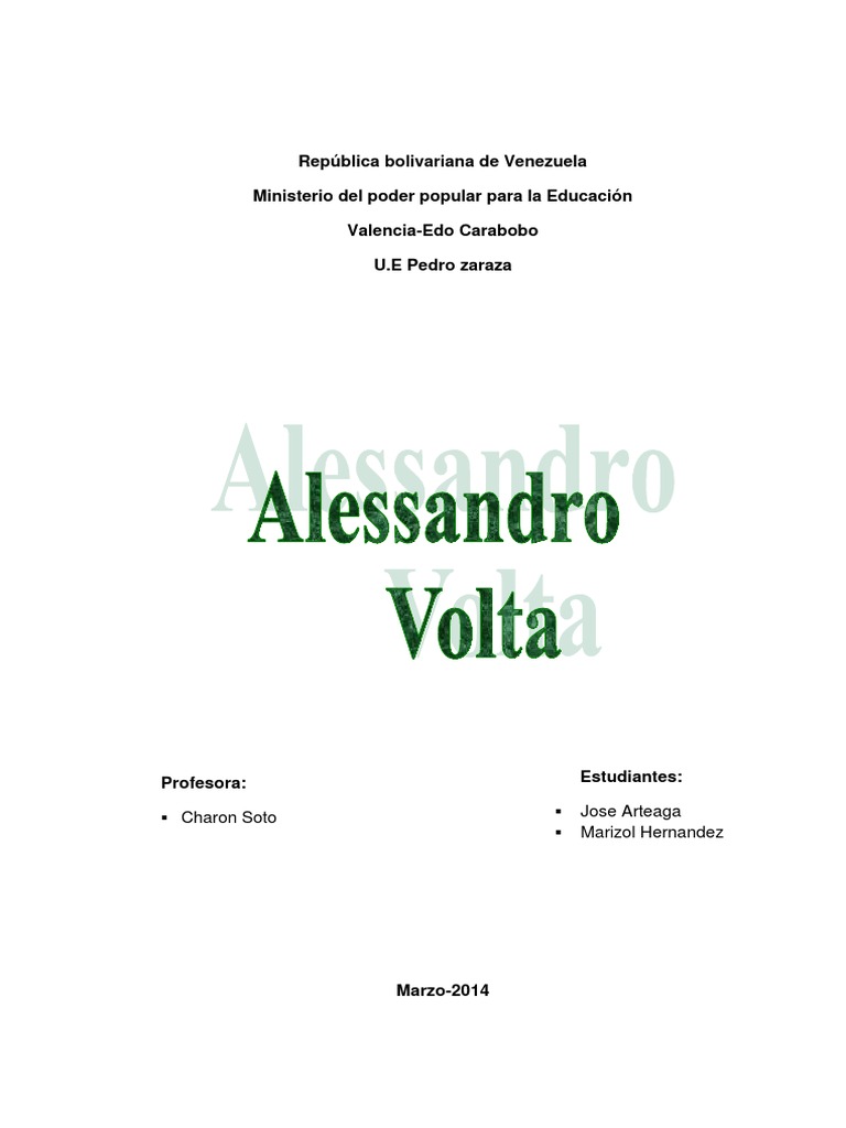Trabajo Volta | PDF | Electromagnetismo | Electricidad