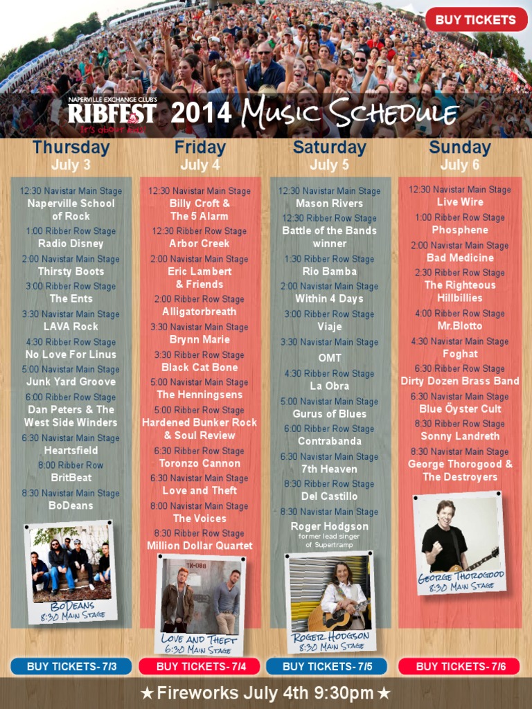 Naperville Ribfest 2014 Music Lineup | PDF