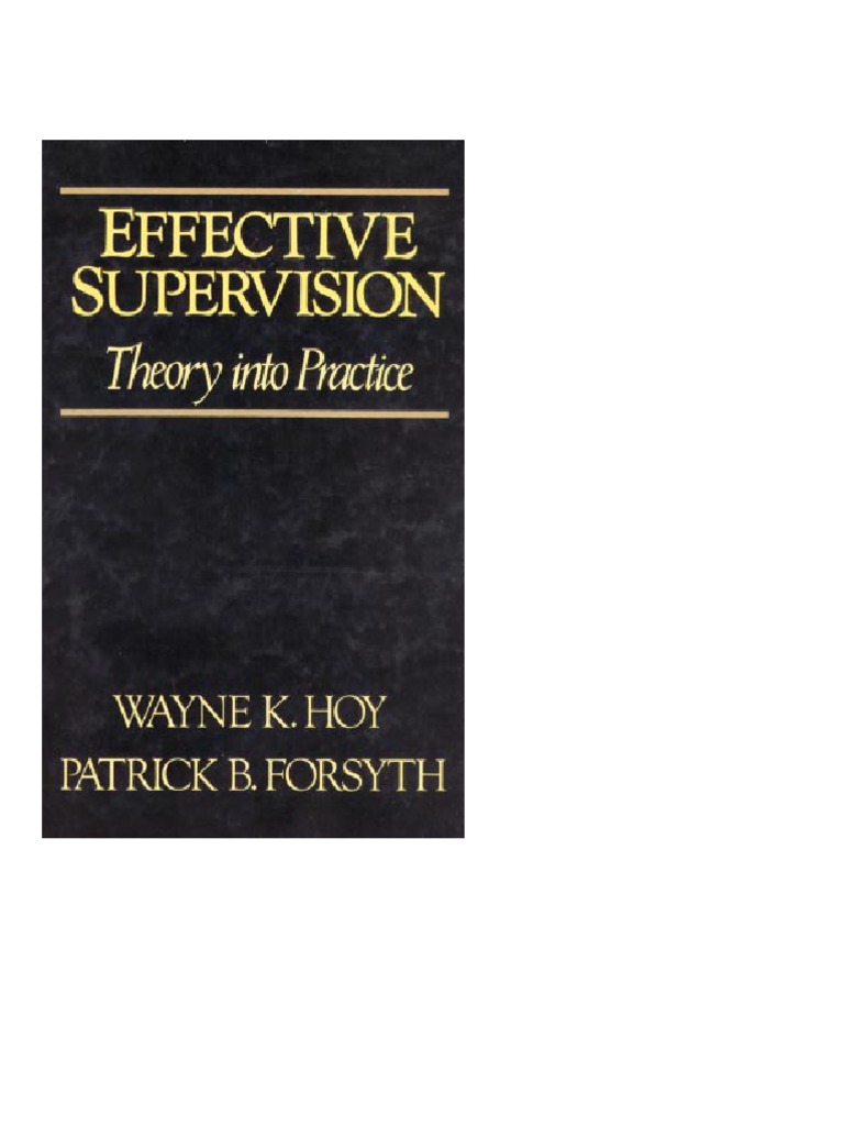 Effective Supervision - Book Hoy K Wayne - BI | PDF | System | Teachers