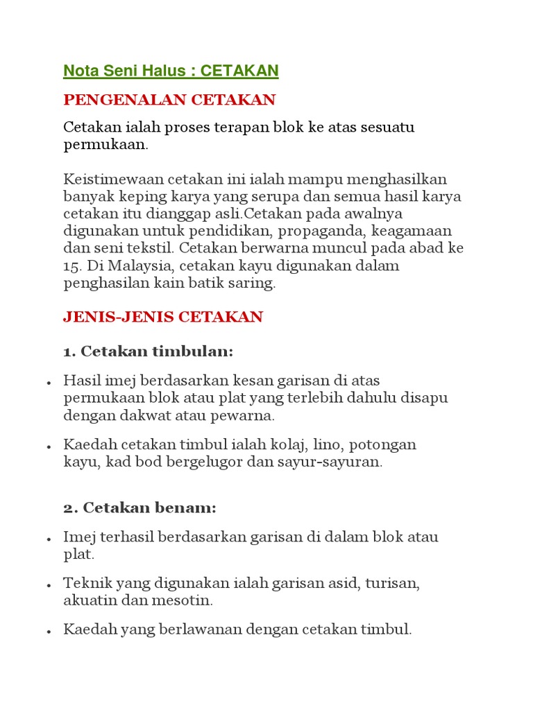 Nota Seni Halus | PDF