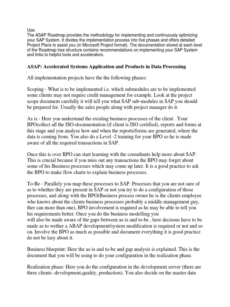 ASAP Methodology | PDF | Computer Engineering | Information Technology