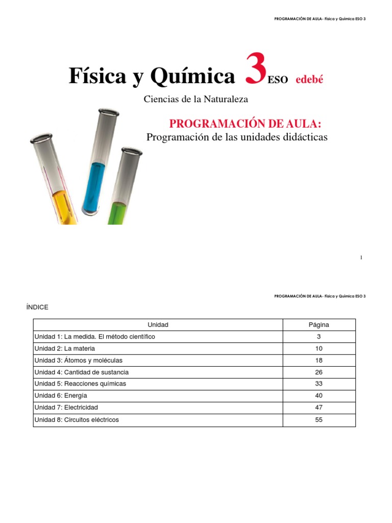 Prog Aula Fisica y Quimica 3ESO | PDF | Átomos | Science