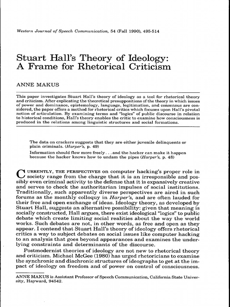 Stuart Hall | Ideologies | Discourse