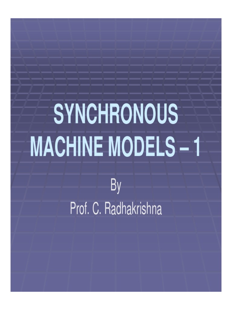 Synchronous Machine Modeling Techniques | PDF | Steady State | Force