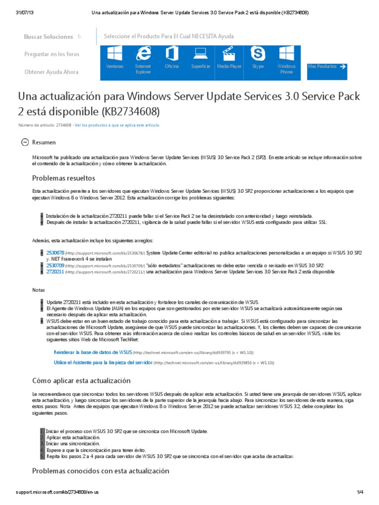 Una Actualización para Windows Server Update Services 3 | PDF ...