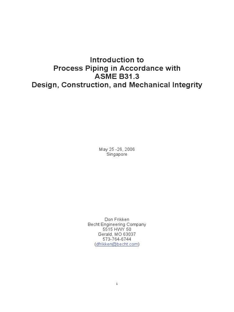 Process Piping Course | PDF | Pipe (Fluid Conveyance) | Valve