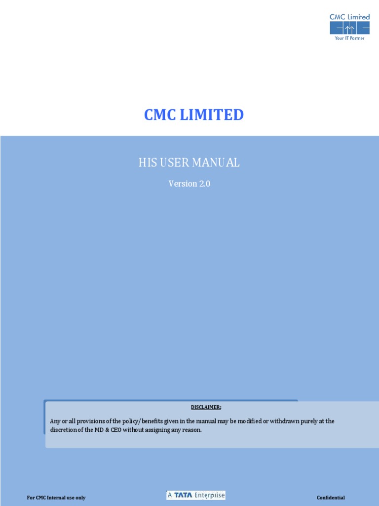 CMC HIS User Manual Version 2.0 | PDF | Insurance | Hospital