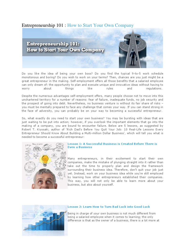 Entrepreneurship Basics: Start Your Business | PDF | Entrepreneurship ...