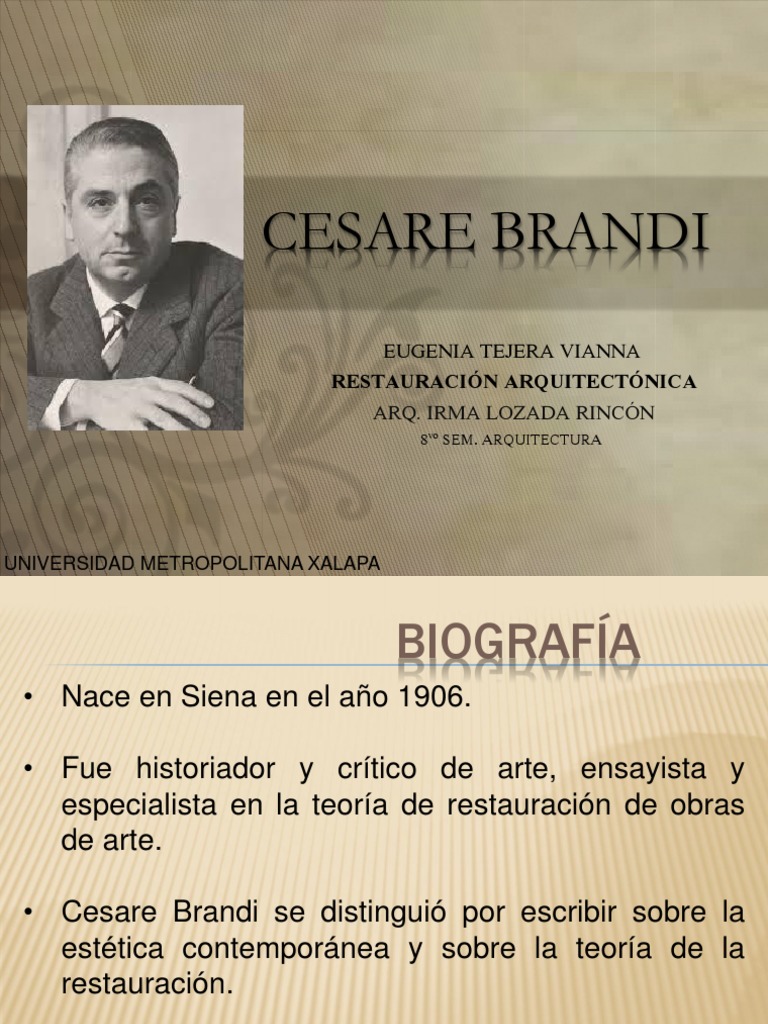 Presentación - Cesare Brandi | PDF