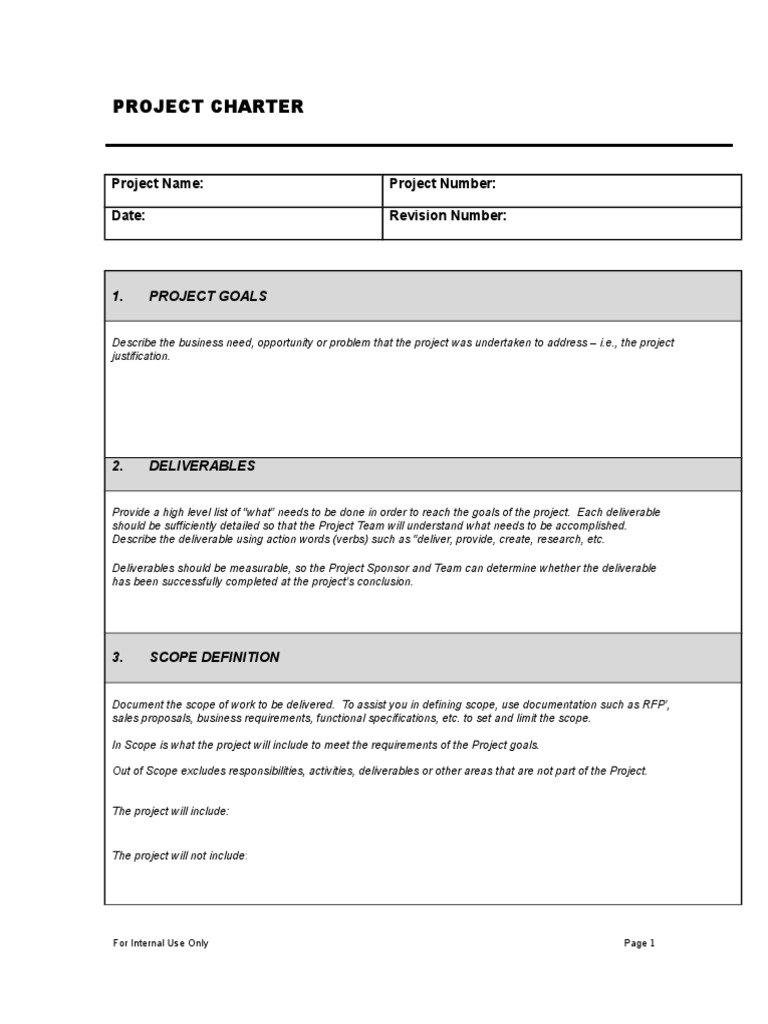 Sample Project Charter | PDF | Project Management | Leadership