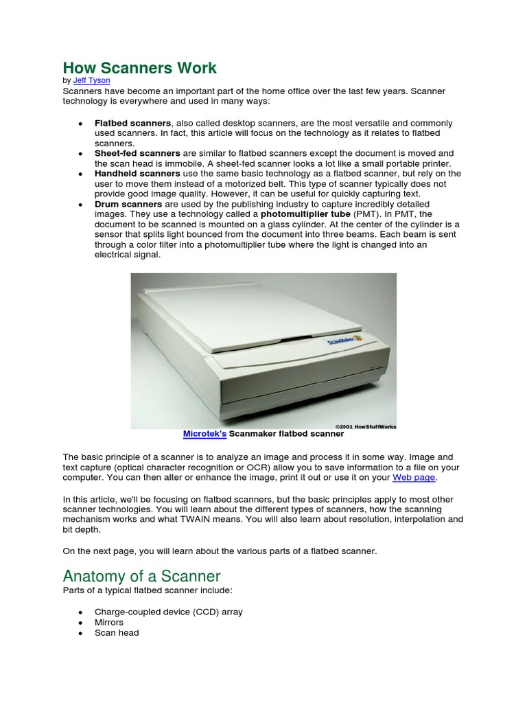 How Scanners Work | PDF | Image Scanner | Image Resolution