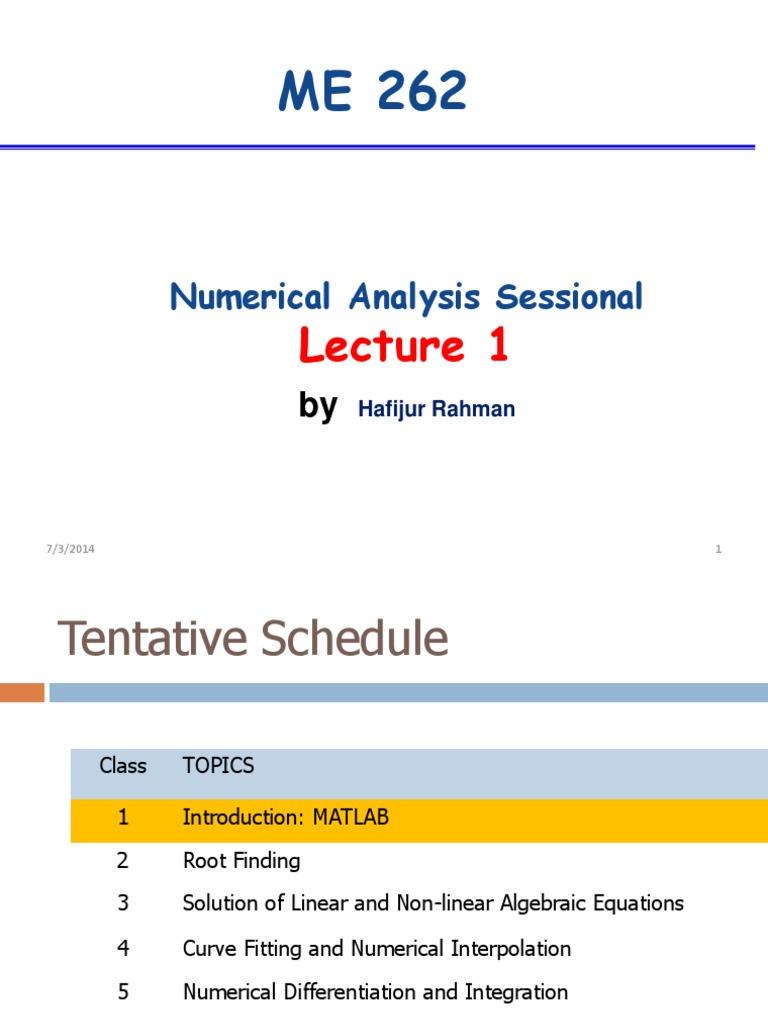 Numerical Analysis Sessional: Hafijur Rahman | PDF | Matlab | Summation