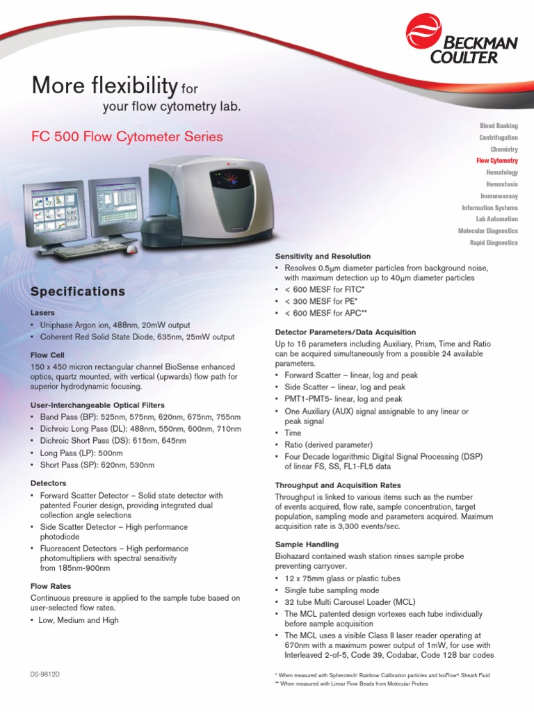 More Flexibility: For Your Flow Cytometry Lab | PDF | Flow Cytometry ...