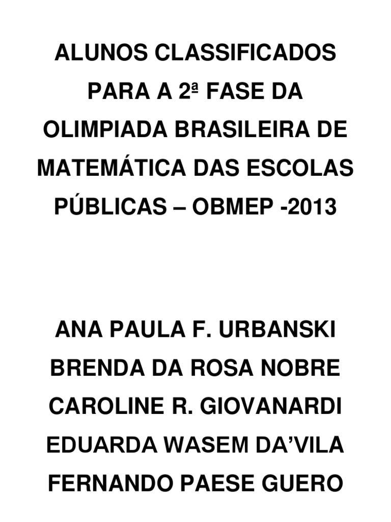 Olimpiada de Matemática 2013 | PDF