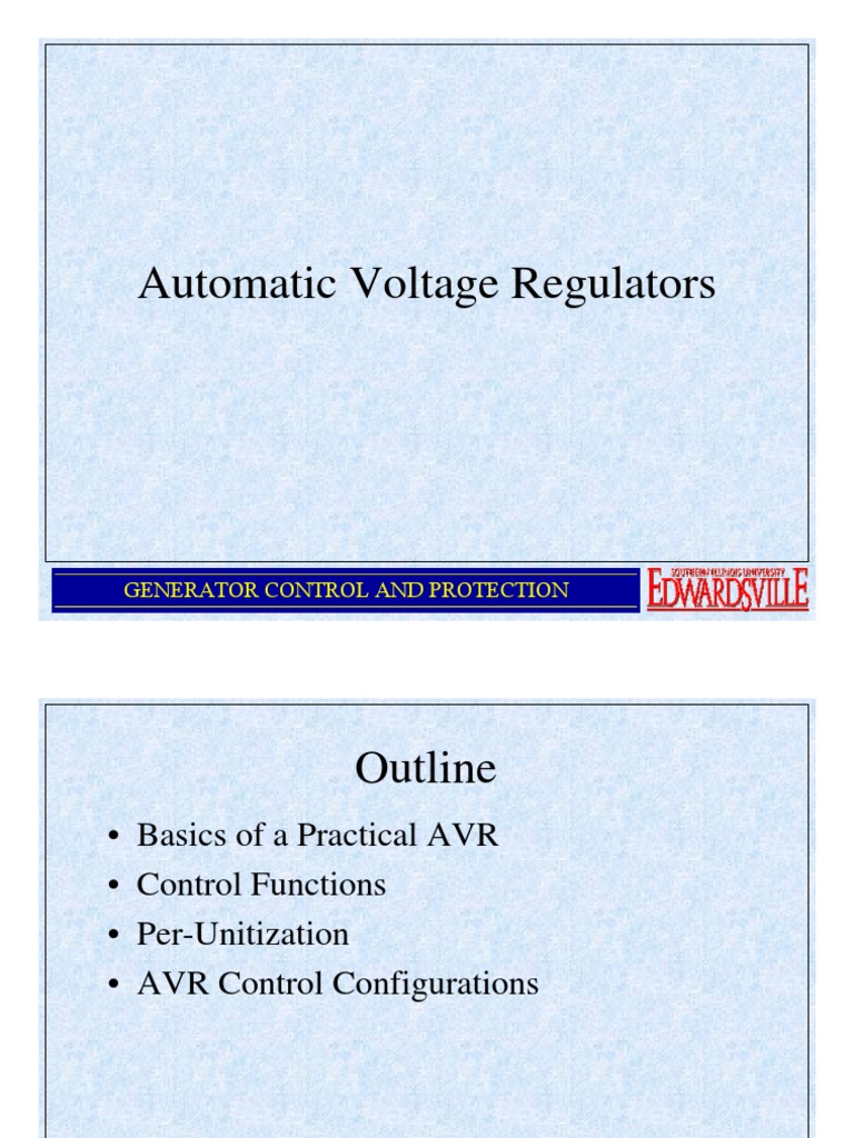 Automatic Voltage Regulators | PDF | Control Theory | Electric Generator
