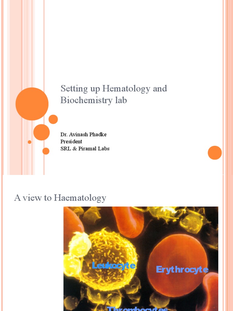 07 - Setting Up of Hemat Lab | PDF | Hematology | Tissue (Biology)