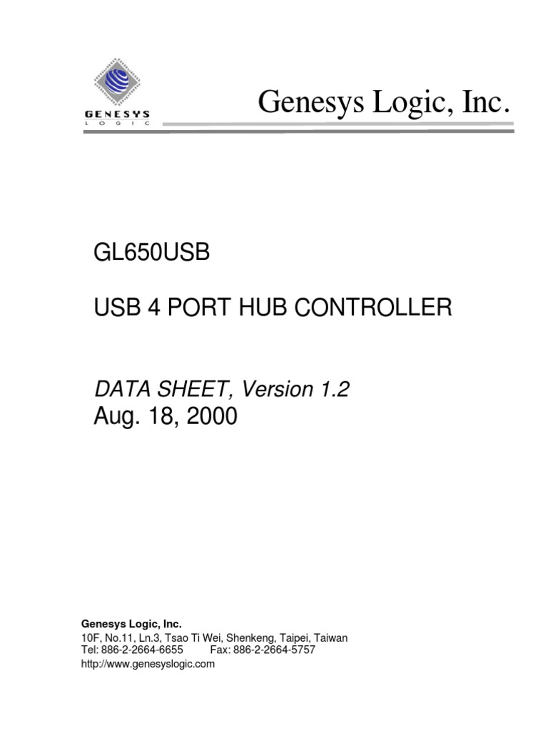 Genesys Logic, Inc.: GL650USB Usb 4 Port Hub Controller | PDF | Usb ...