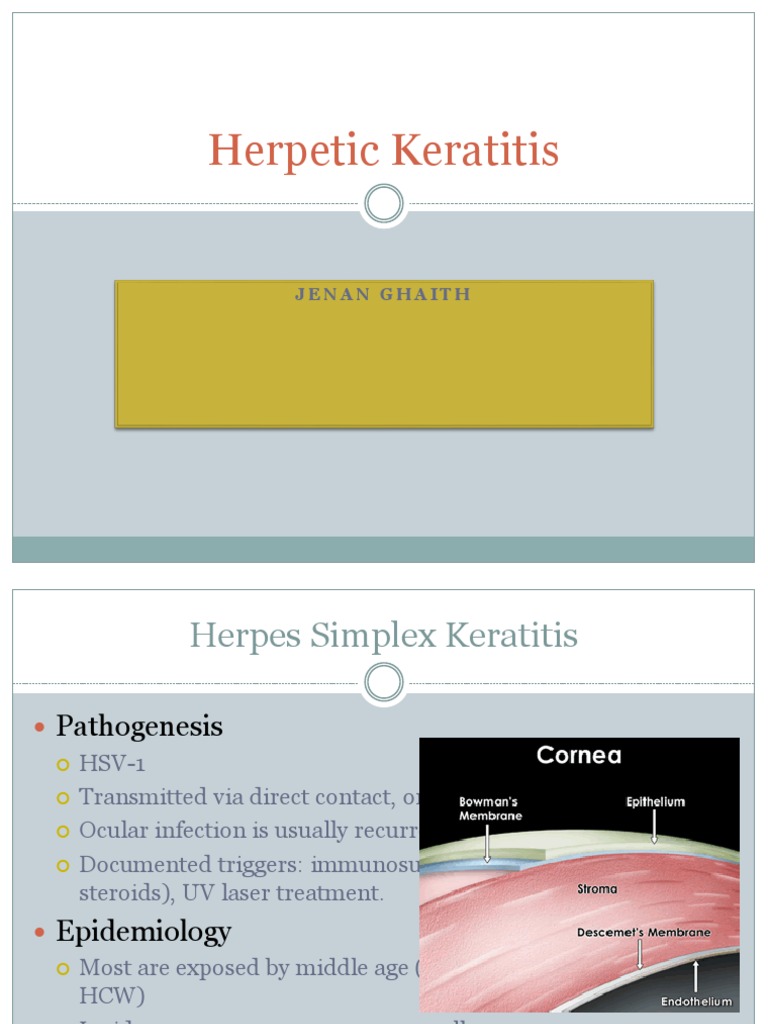 Herpetic Keratitis: Jenan Ghaith | PDF | Herpes Simplex | Human Eye
